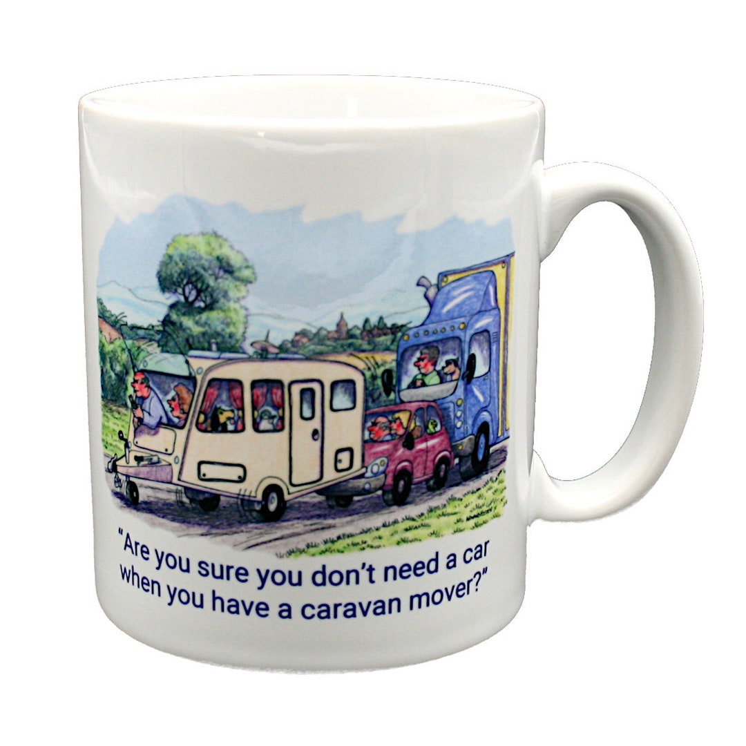 Caravan Caravanning Humour Cartoon Funny Gift Double Sided Mug Cartoons ...