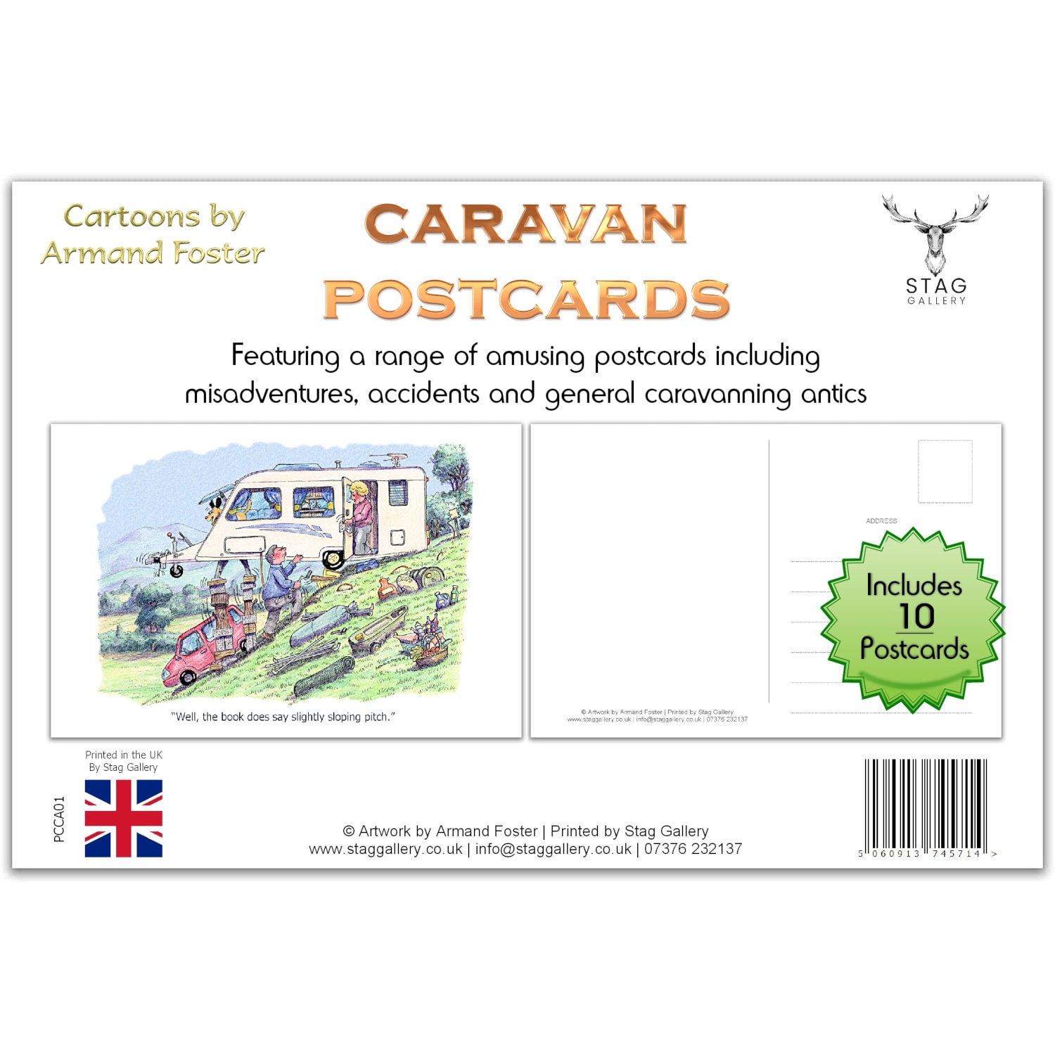 Caravan Caravanning Humour Cartoon Funny Pack of 10 Postcards by Armand ...