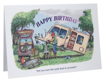 Happy Birthday Motorhome Caravanning Humour Cartoon A5 Funny | Etsy