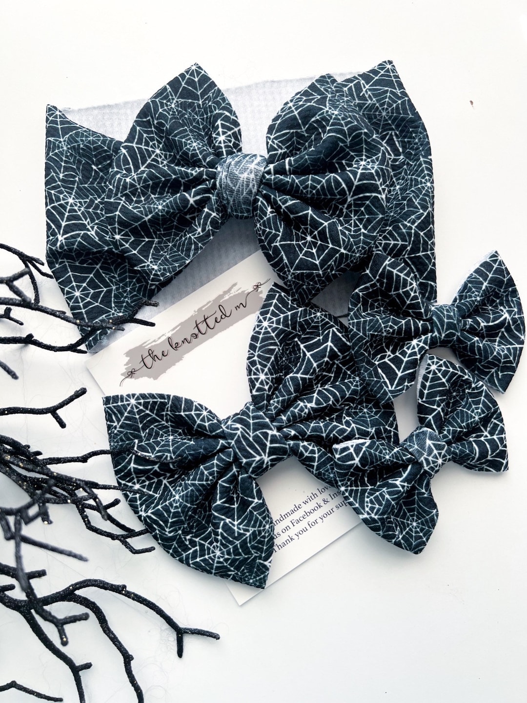 Halloween Spider Web Bows - Etsy