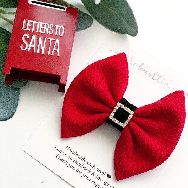 Santa Hair Bow - Etsy