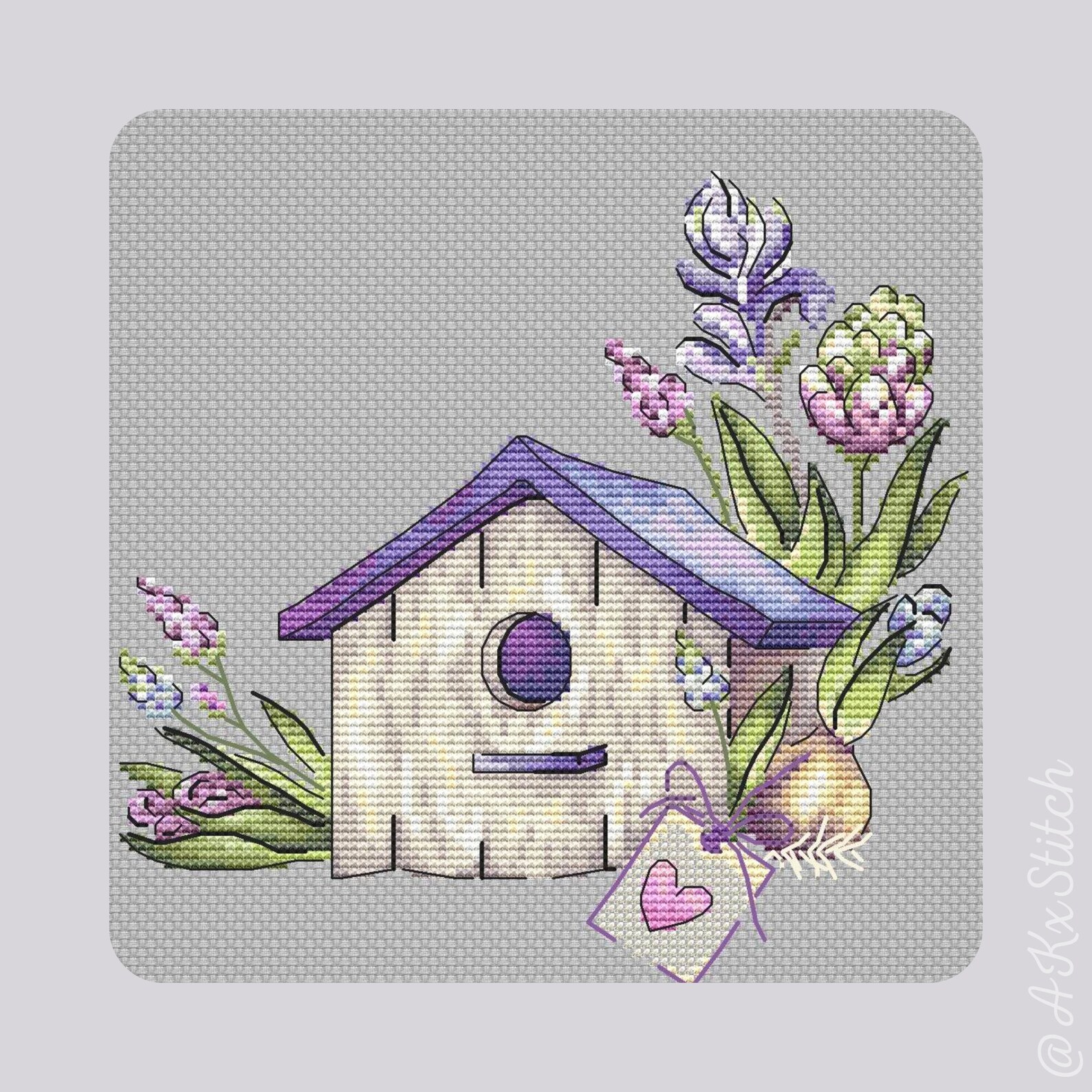 Birdhouse Floral Cross Stitch Pattern PDF Cute Easy to Follow - Etsy