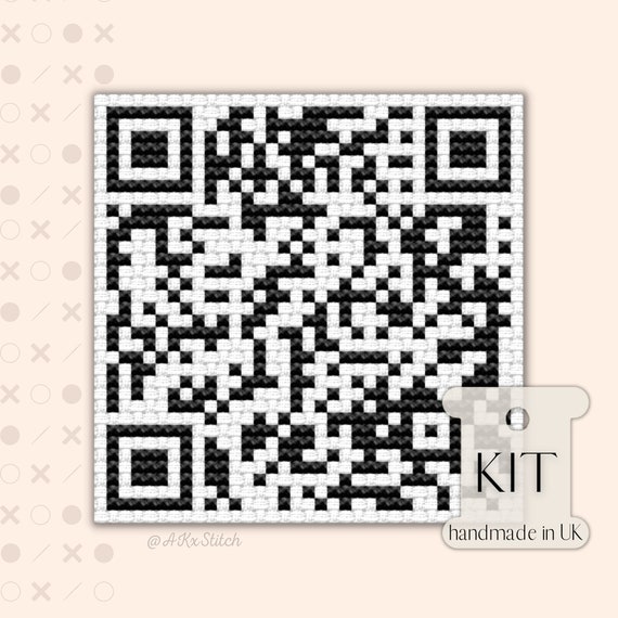 Custom QR Code Cross Stitch Kit / Fun Geeky Unique - Etsy UK
