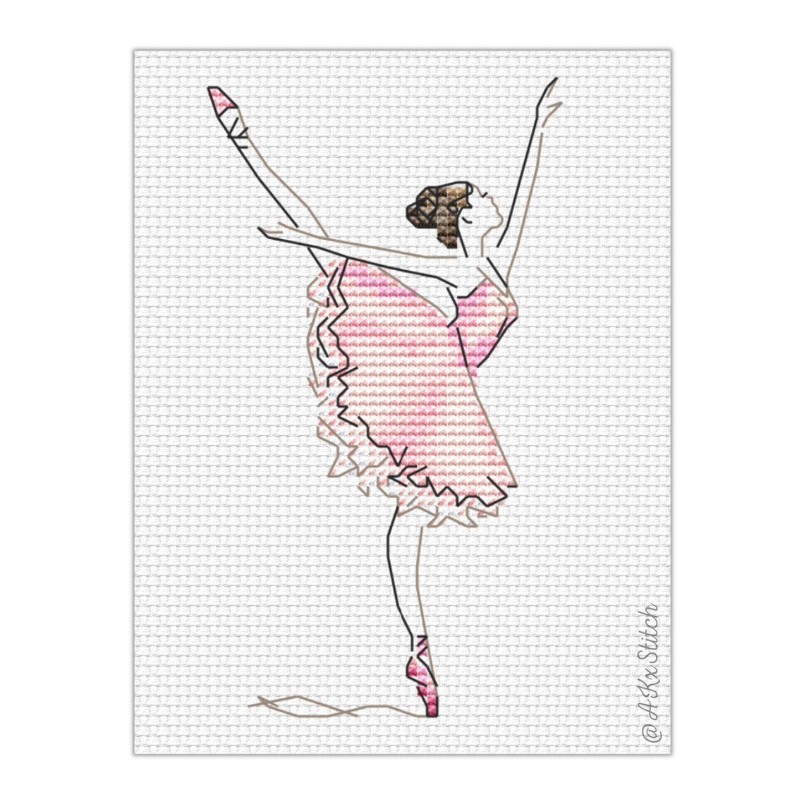 Ballet Dancer Cross Stitch Kit PDF Chart Ballerina Girl in - Etsy
