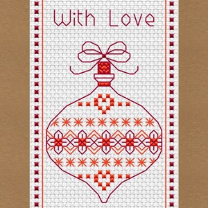 Christmas Card Cross Stitch Pattern Kit Set / Cute Xmas Blackwork ...