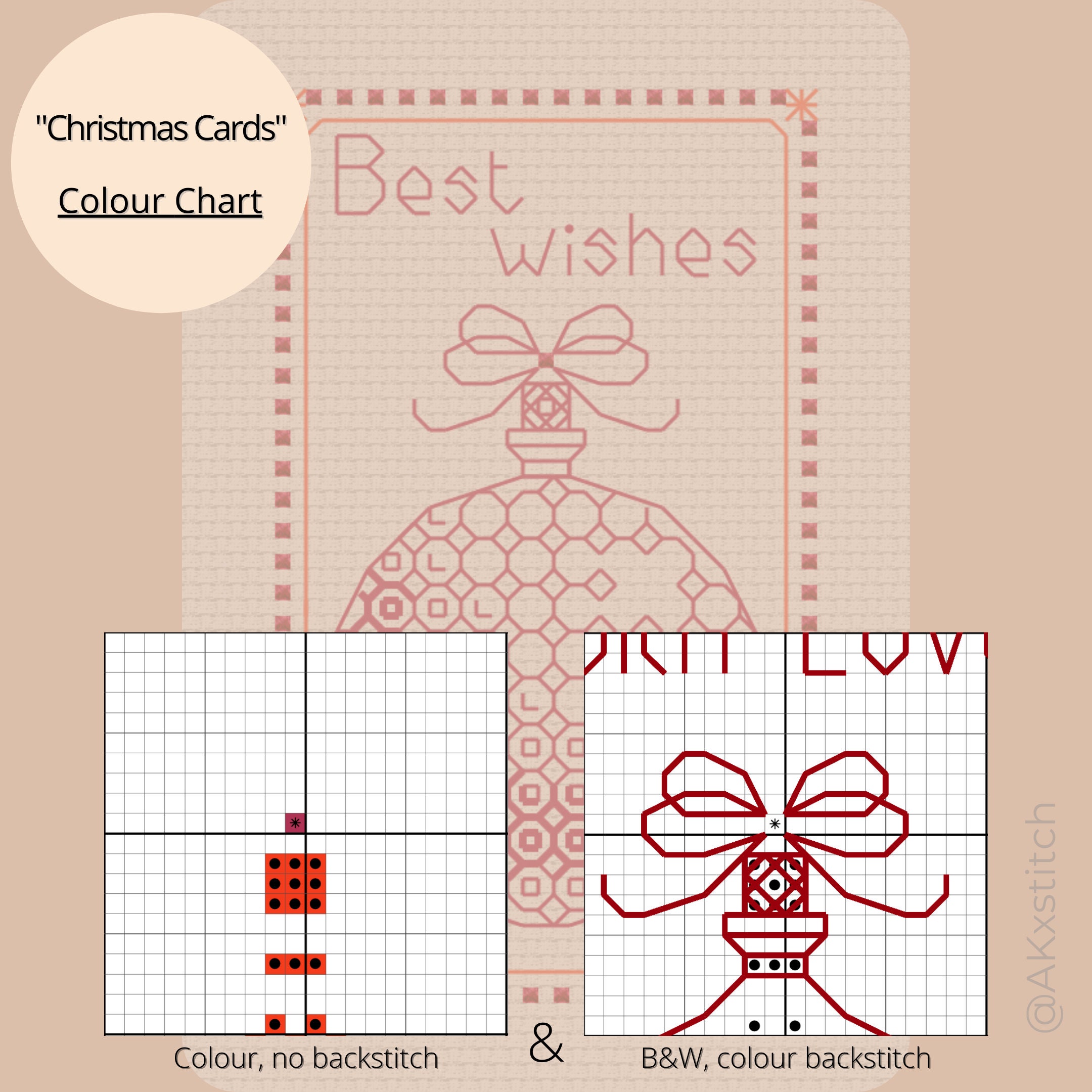 Christmas Card Cross Stitch Pattern Kit Set / Cute Xmas - Etsy UK