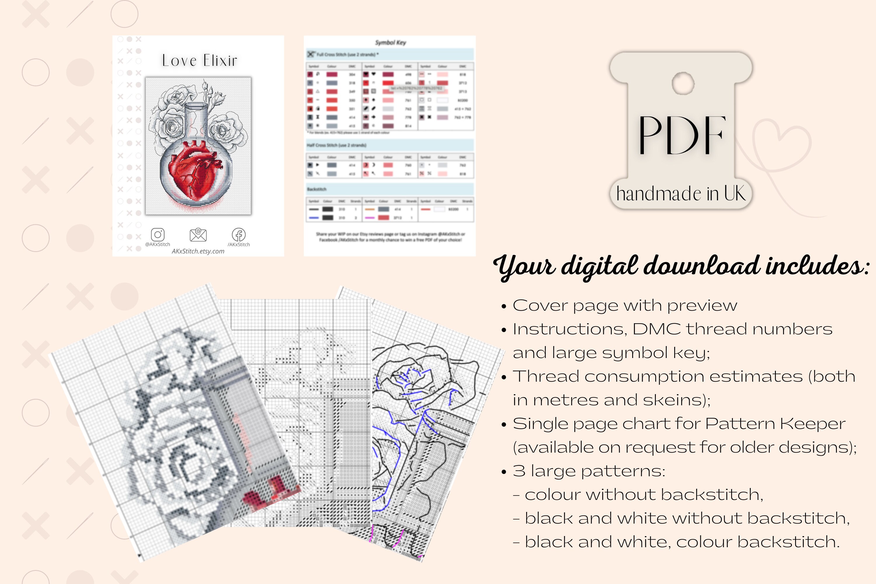 Monochrome Red Accent Heart Potion in Bottle Love Elixir Heart ...