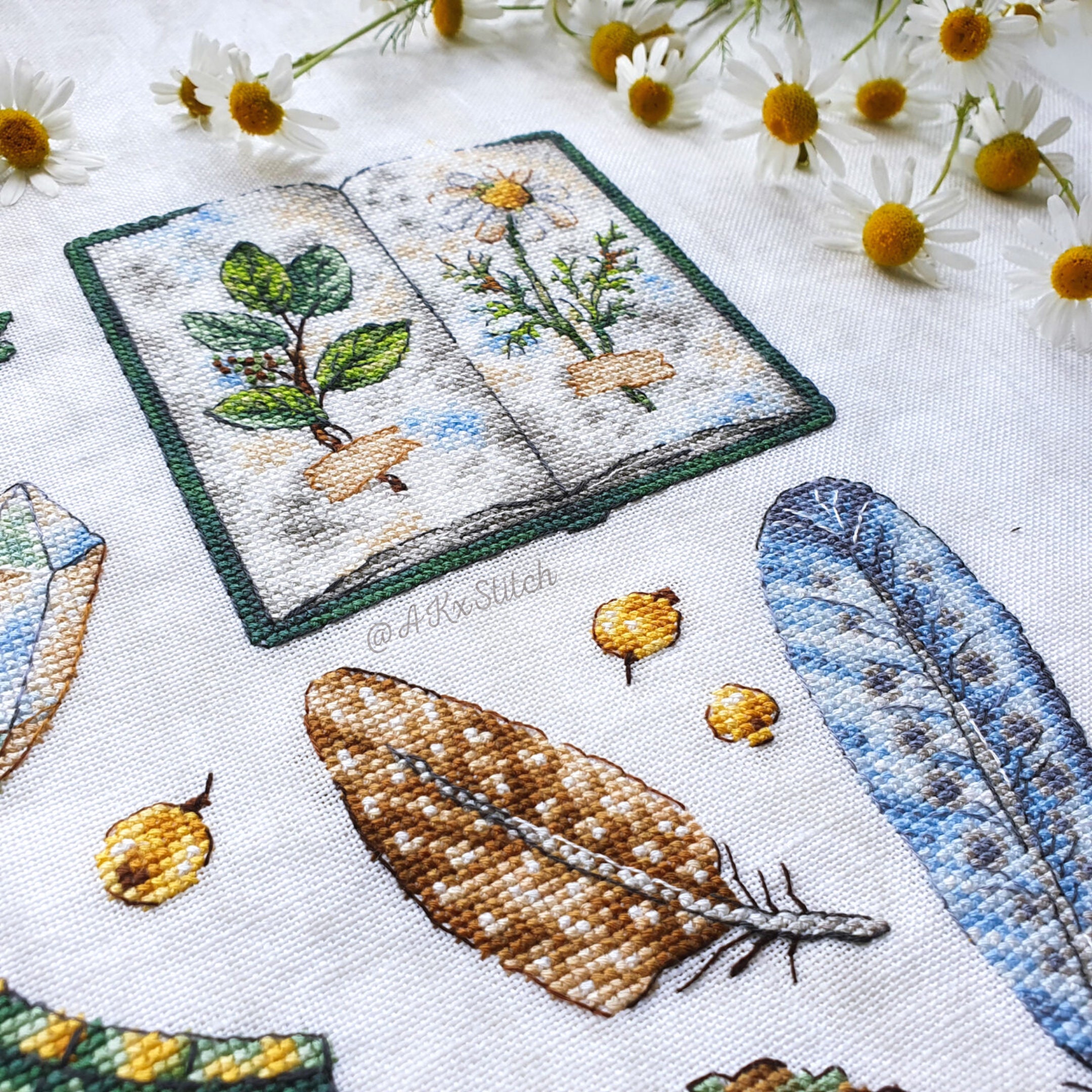 Herbal Sampler Kitchen Cross Stitch KIT PDF Chart, Cute Easy Primitive ...