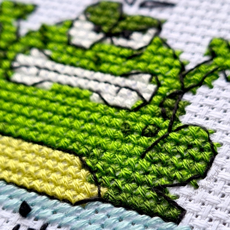 Frog Cross Stitch Kit PDF Chart, Angry Screaming Frog Embroidery ...