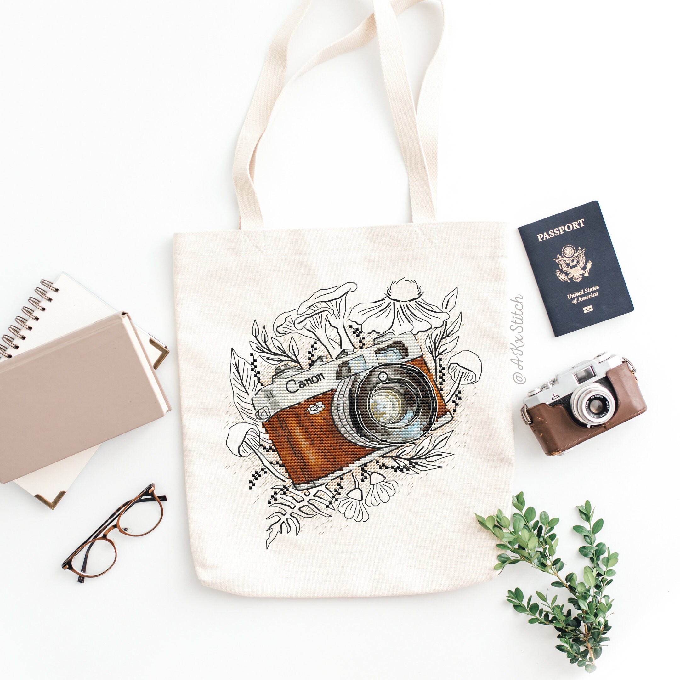 Canon Camera Cross Stitch PDF Pattern / Photographers Lens Embroidery ...