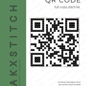 Custom QR Code Cross Stitch Kit / Fun Geeky Unique Personalised Quote ...