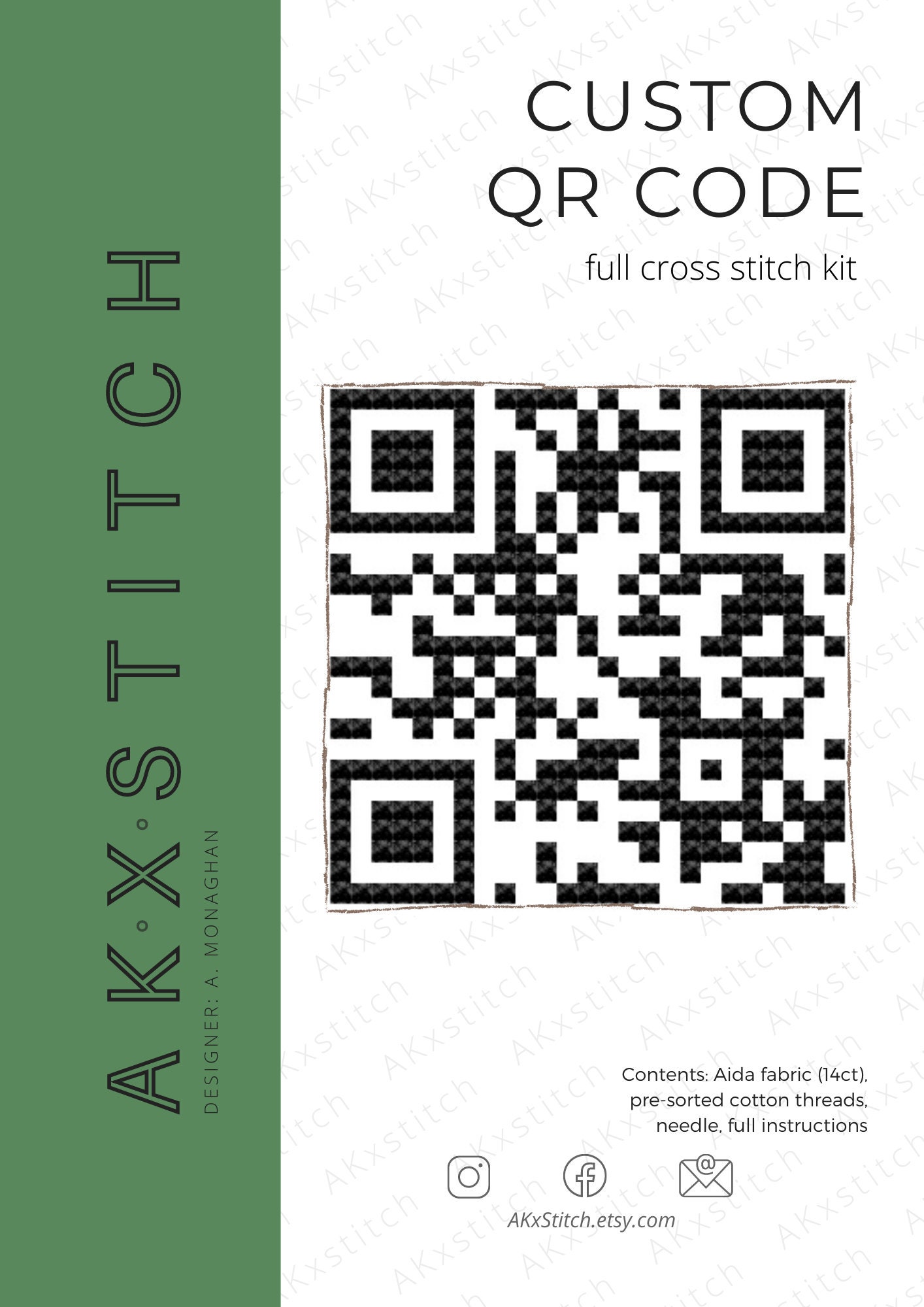 Custom QR Code Cross Stitch Kit / Fun Geeky Unique - Etsy UK
