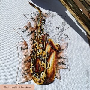 Saxophone Cross Stitch Kit / Cool Embroidery Pattern and Supplies ...