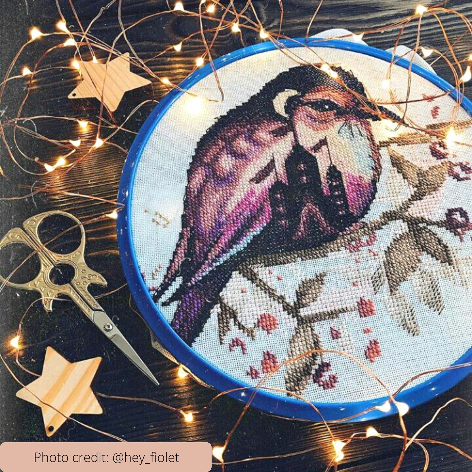 Fantasy Bird Cross Stitch Kit / Pink Purple Floral Embroidery - Etsy UK