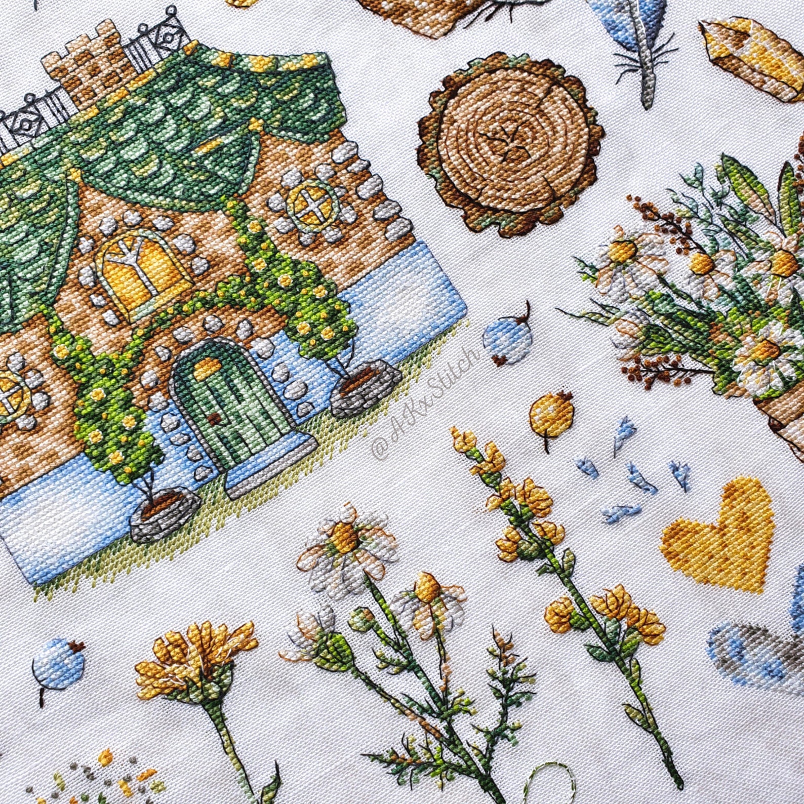 Herbal Sampler Kitchen Cross Stitch KIT PDF Chart, Cute Easy Primitive ...