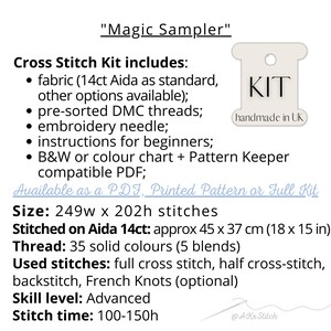Magic Wizard Sampler Cross Stitch KIT PDF Chart, Easy Primitive ...