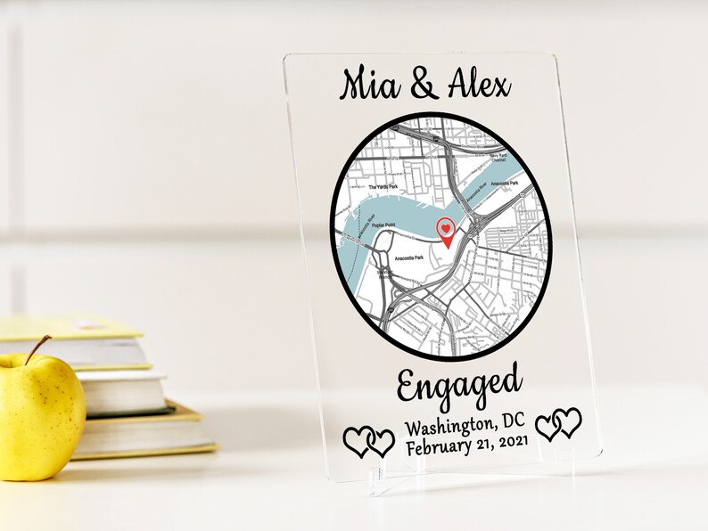 Engagement Map Custom Engagement Map Print Anniversary Map - Etsy