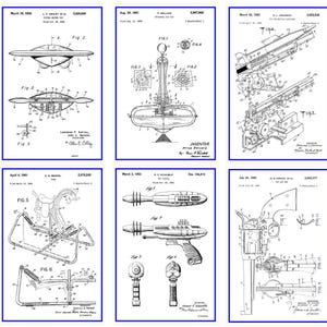 Vintage Toys Patent Drawings Schematics Pack 2. for Laser Etching ...