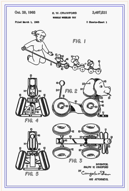 Vintage Toys Patent Drawings Schematics for Laser Etching, Cricut ...