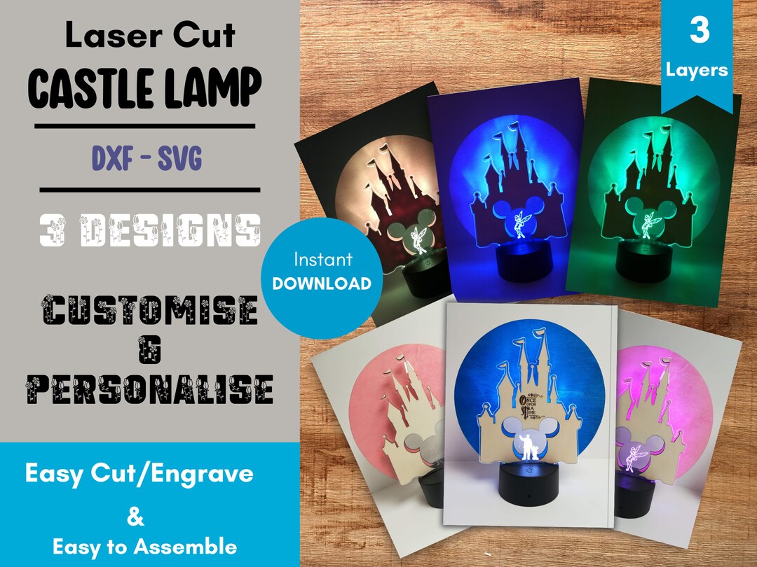 CASTLE Lamp Laser Files - SVG - DXF - Amazing Unique Gift - Etsy