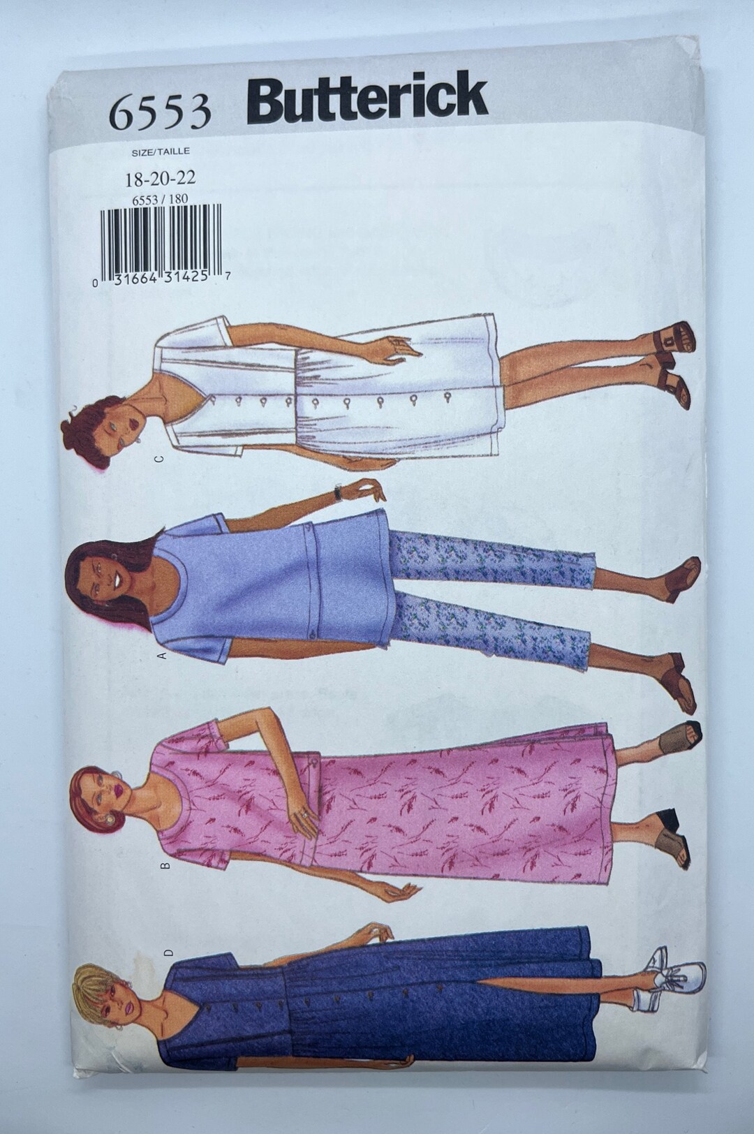 Butterick 6553 | Misses' Overskirt and Pants | Size 18-20-22 Bust 40-42 ...