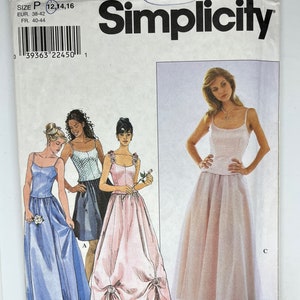 Simplicity 8499 | Misses' Formal Top and Skirt | Size 12-14-16 Bust 34 ...