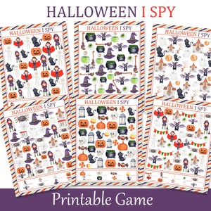 I Spy Halloween Printable Game for Kids, Fall Preschool Party Activity ...