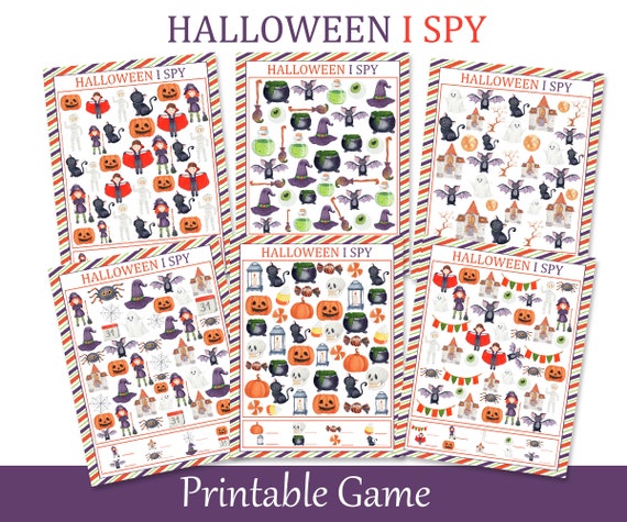I Spy Halloween Printable Game for Kids Fall Preschool Party - Etsy