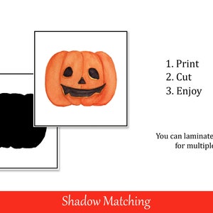 Halloween Shadow Matching Cards, Toddler Montessori Printable - Etsy