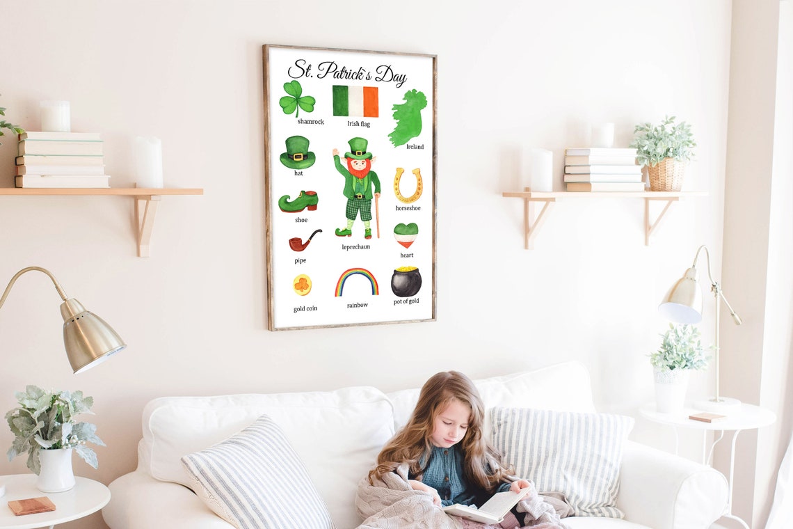 St. Patricks Day Montessori Poster, Educational Poster, Leprechaun ...