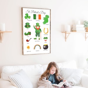 St. Patricks Day Montessori Poster, Educational Poster, Leprechaun ...
