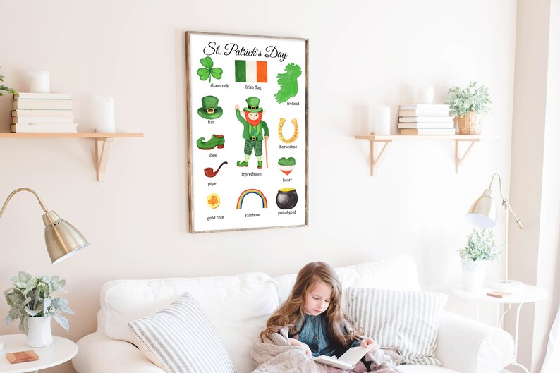 St. Patricks Day Montessori Poster, Educational Poster, Leprechaun ...