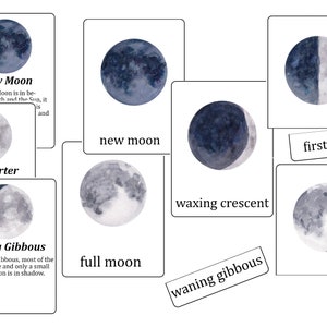 Moon Phases Worksheets, Homeschool Learning Pack Lunar Cycle ...