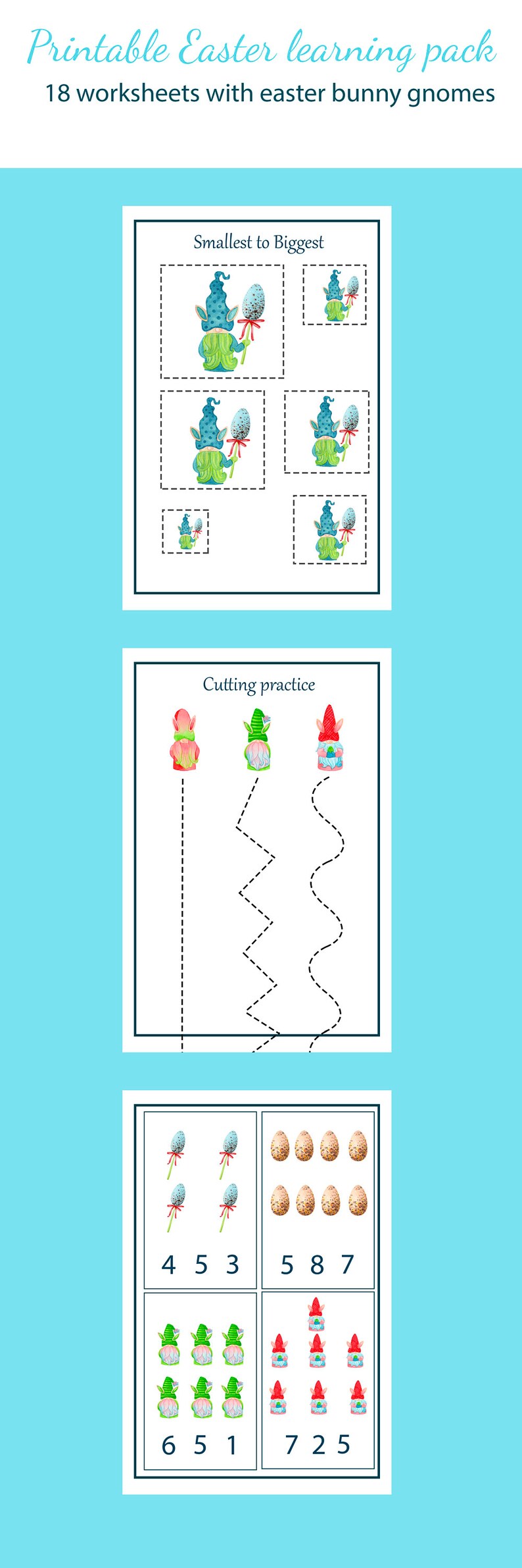 Easter Busy Book PDF. Easter Gnomes Preschool Printables - Etsy