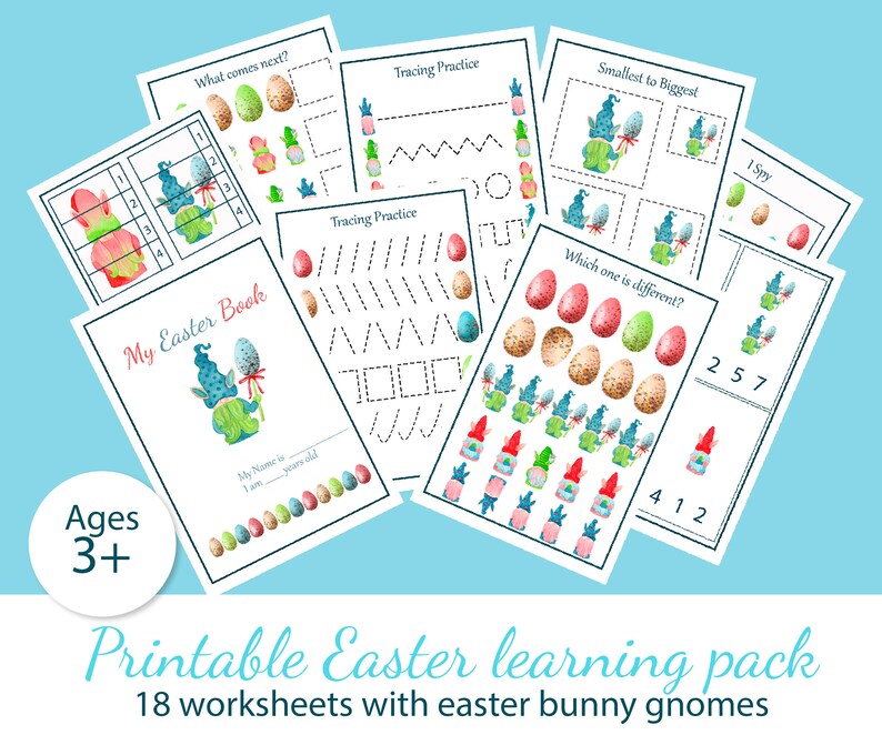 Easter Busy Book PDF. Easter Gnomes Preschool Printables - Etsy