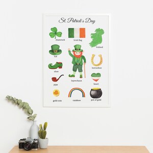 St. Patricks Day Montessori Poster, Educational Poster, Leprechaun ...