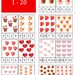 Valentines Day Count and Clip Cards, Number 1 - 20, Flashcards, Hearts ...