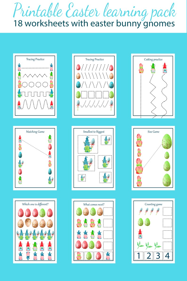 Easter Busy Book PDF. Easter Gnomes Preschool Printables - Etsy