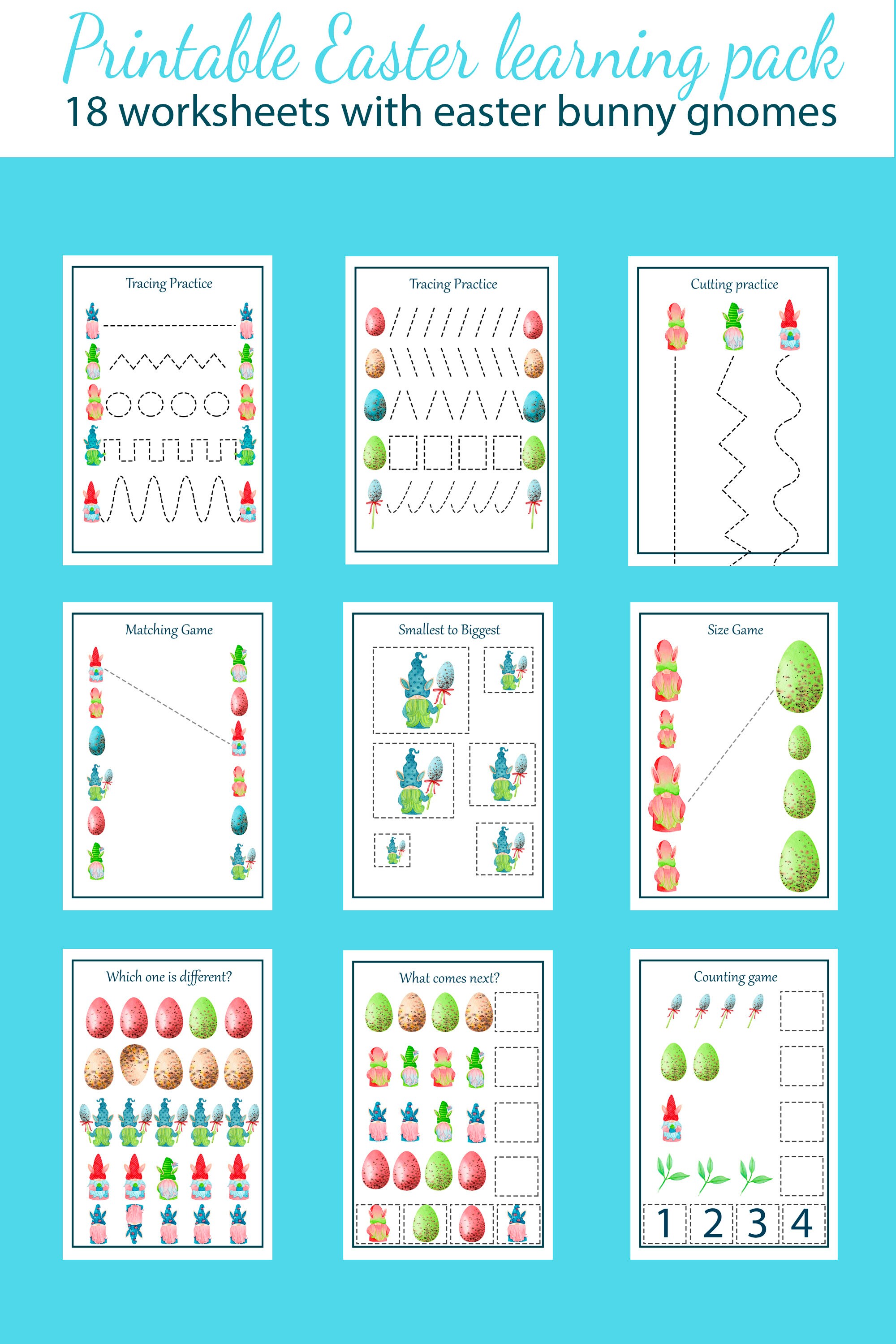 Easter Busy Book PDF. Easter Gnomes Preschool Printables - Etsy