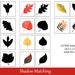 Autumn Leaves Shadow Matching Cards, Toddler Montessori Printable - Etsy