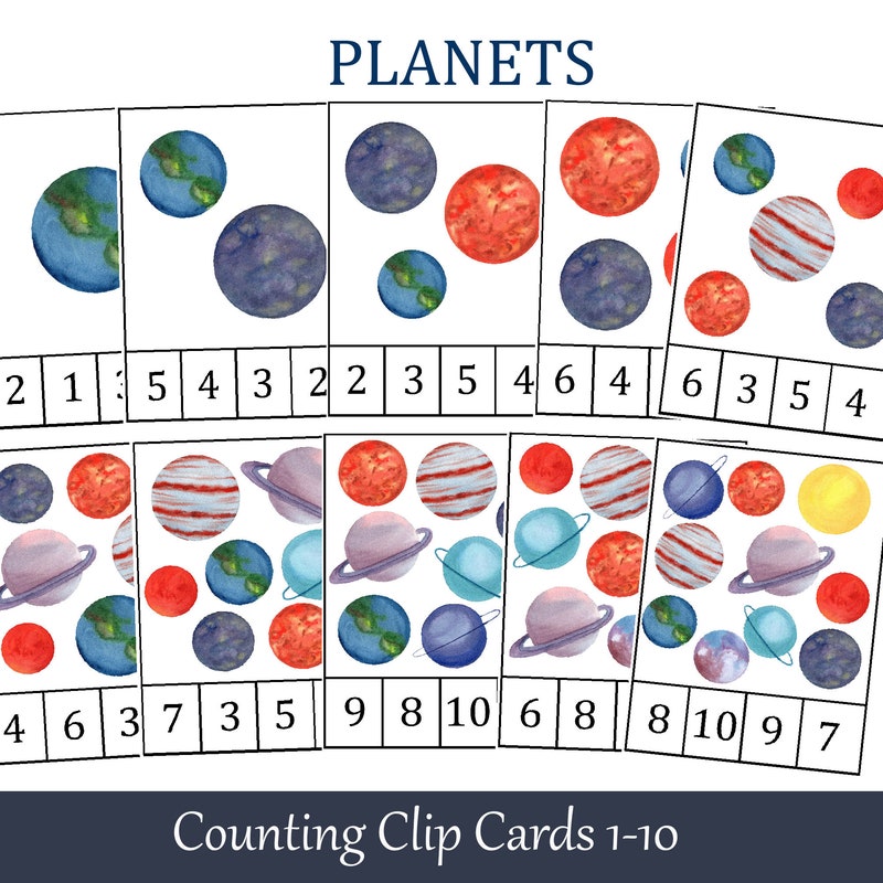 Count and Clip Cards - Etsy