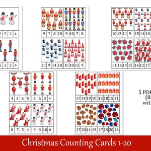 Christmas Count and Clip Cards. Printable Numbers Activity. Christmas ...