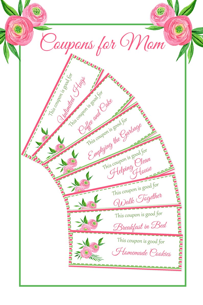 All About My Mom Questionnaire, Printable Coupon Book, Mothers Day DIY ...