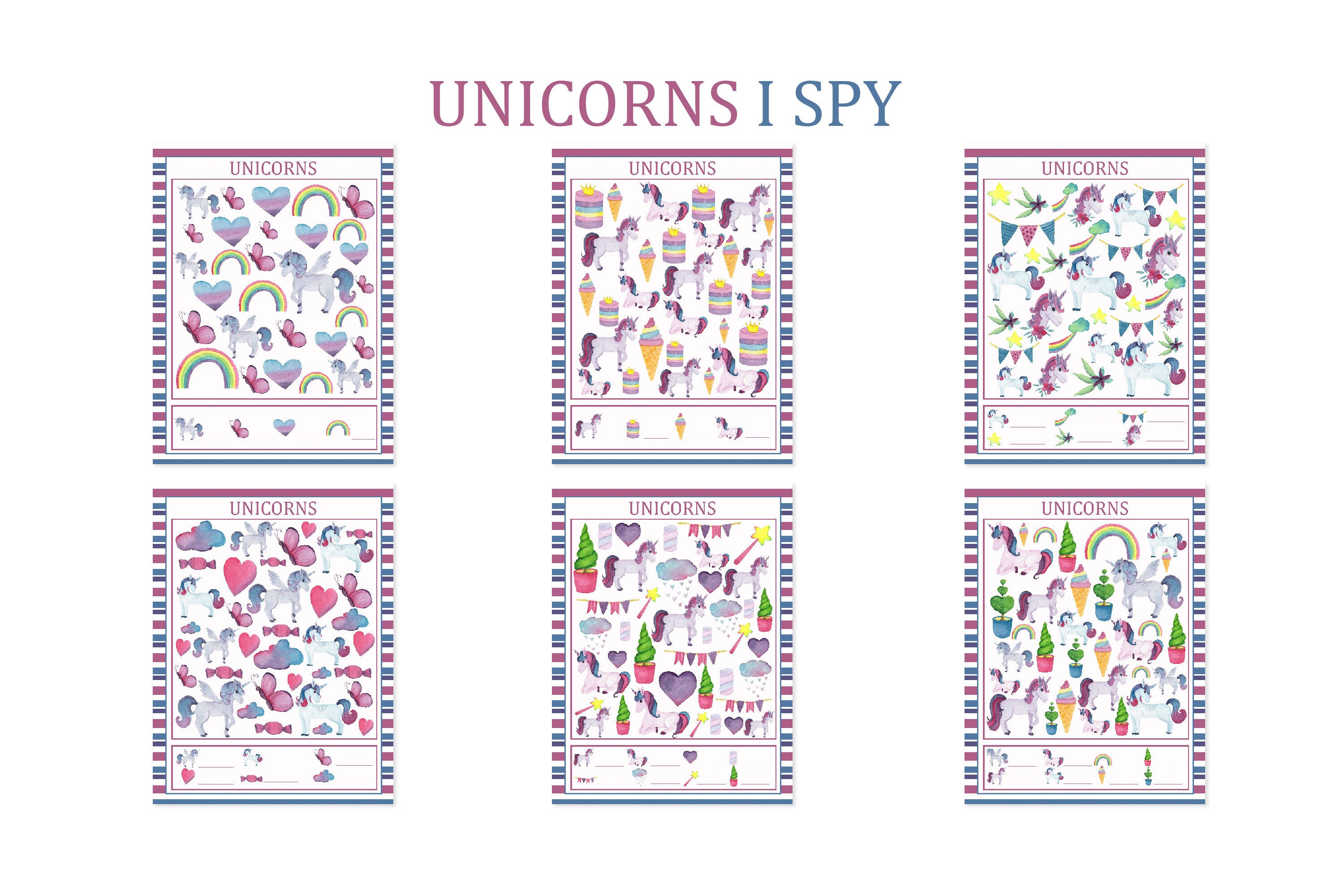 Unicorn Preschool Learning Pack, Worksheets, Montessori Materials, Math ...