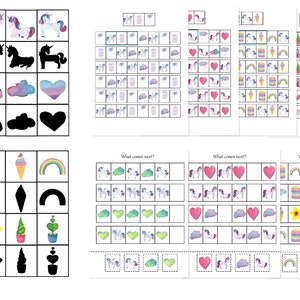 Unicorn Preschool Learning Pack, Worksheets, Montessori Materials, Math ...