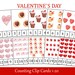 Valentines Day Count and Clip Cards, Number 1 - 20, Flashcards, Hearts ...