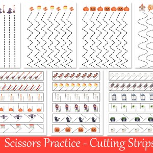 Halloween Scissors Cutting Practice, Cutting Strips for Fine Motor ...