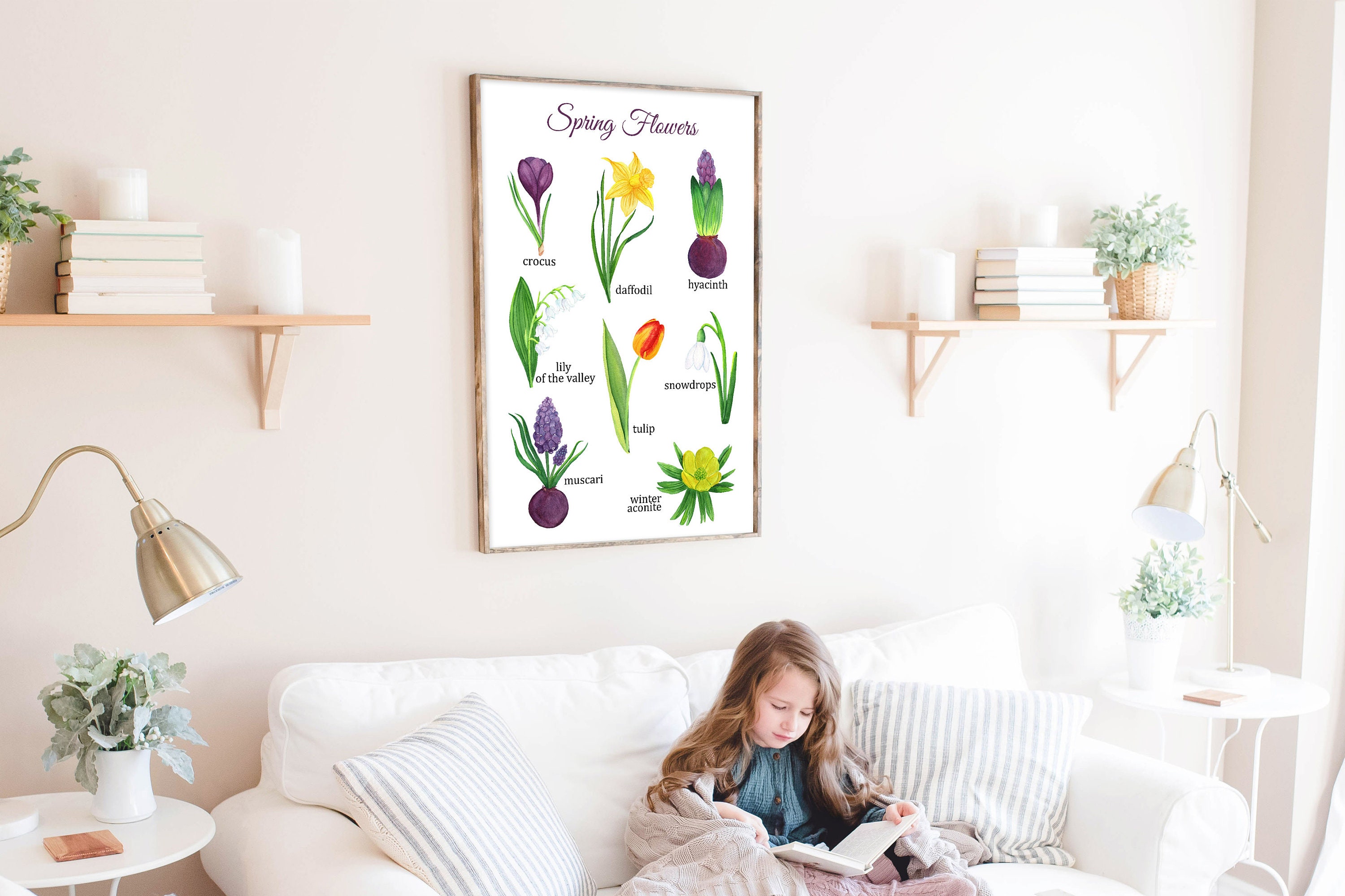 Spring Flowers Montessori Poster, Educational Poster, Crocus, Daffodil ...