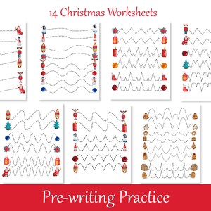 Handwriting Practice Preschool Worksheets, Christmas Tracing Printables ...
