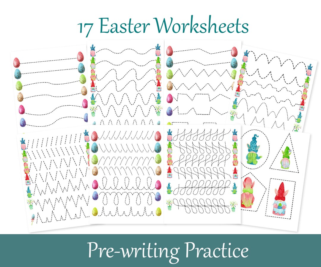 Handwriting Practice Preschool Worksheets, Easter Tracing Printables ...